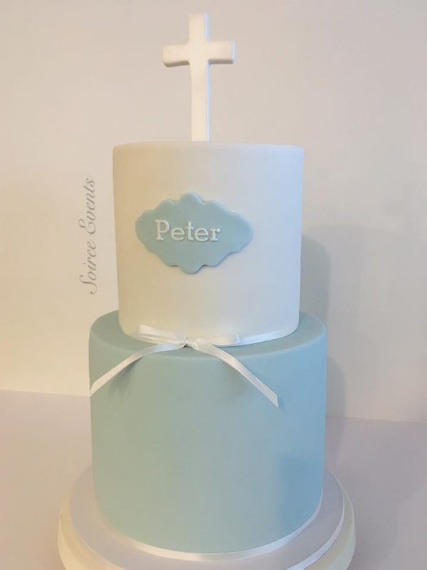 Blue Christening Cake – Soiree