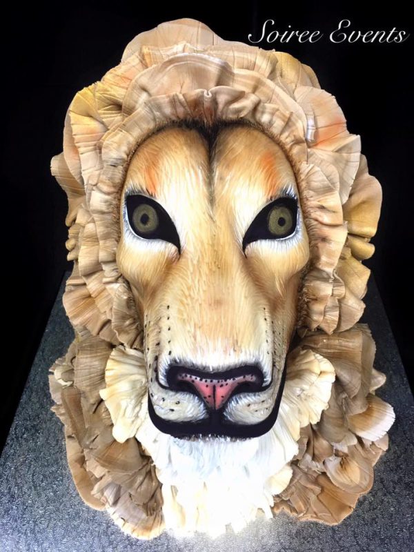 3d Hand Painted Lion Head Cake – Soiree