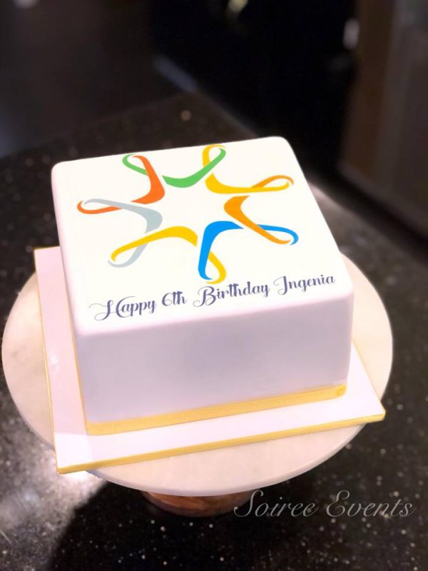 Branded Corporate Cake with Printed Edible Image – Soiree