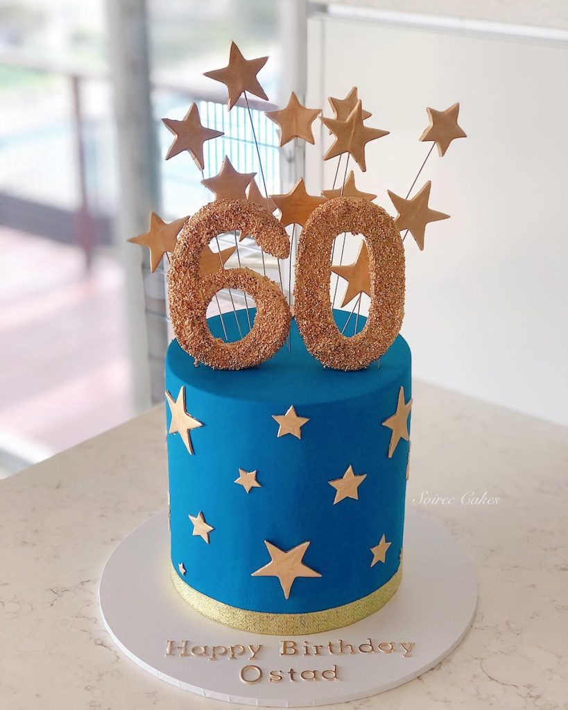 Navy and Gold Shooting Star Cake – Soiree